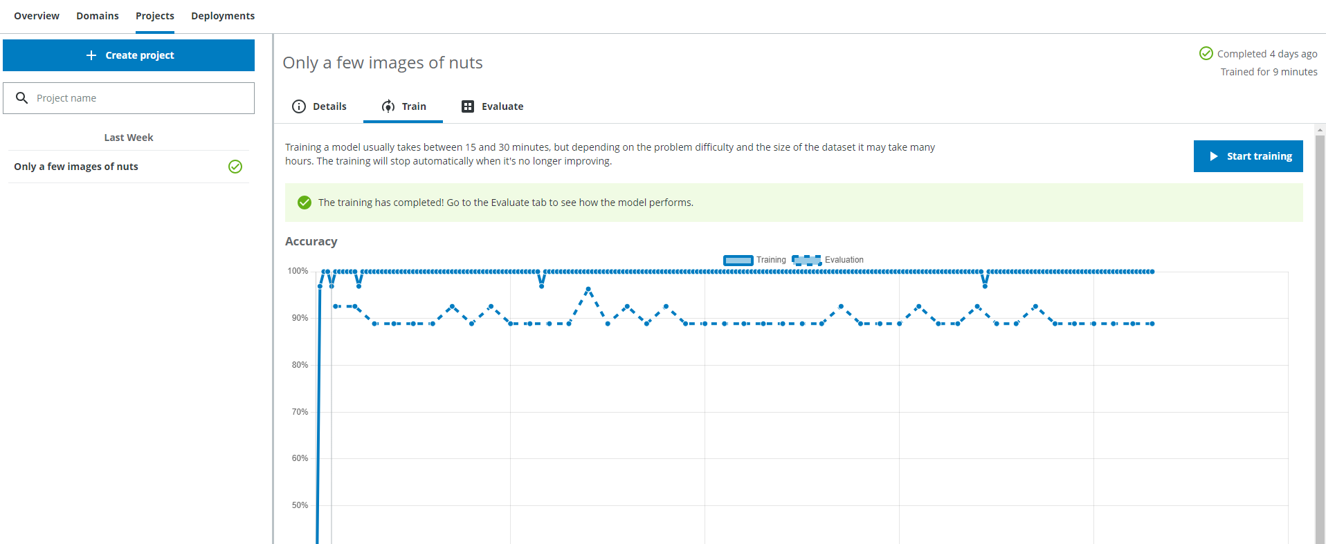 How to start a training - dStudio Tutorial